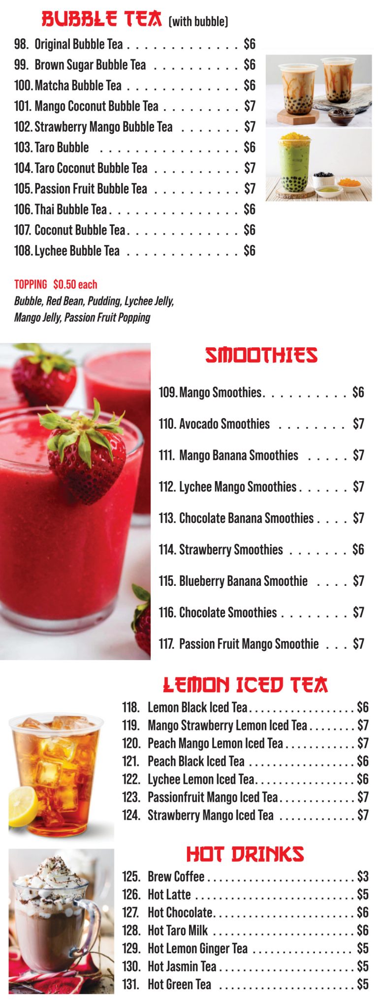 Menu – Tama Teriyaki & Sushi